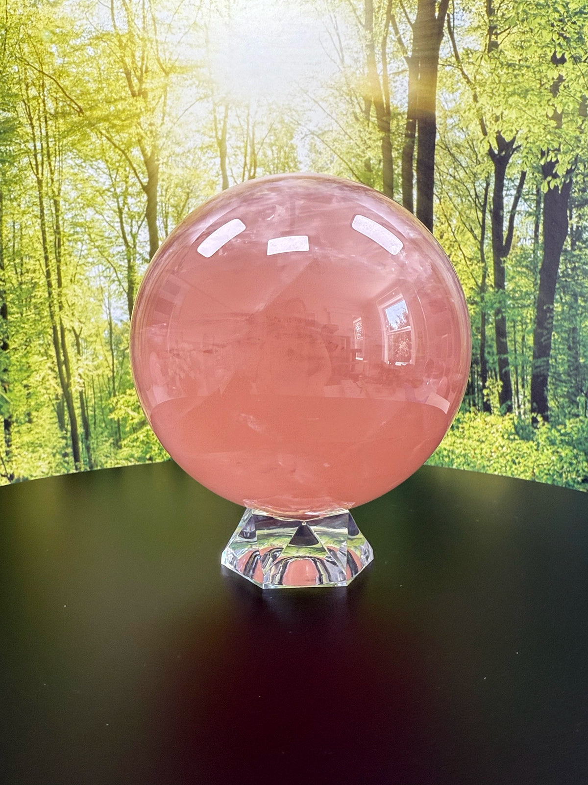 Star Rose Quartz Sphere | David Essery - New Moon Art